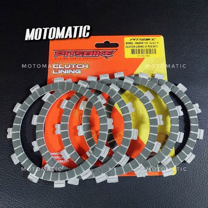 RAIDER 150 Fi & Carb | Pitsbike Clutch Lining 5pcs | Shopee Philippines