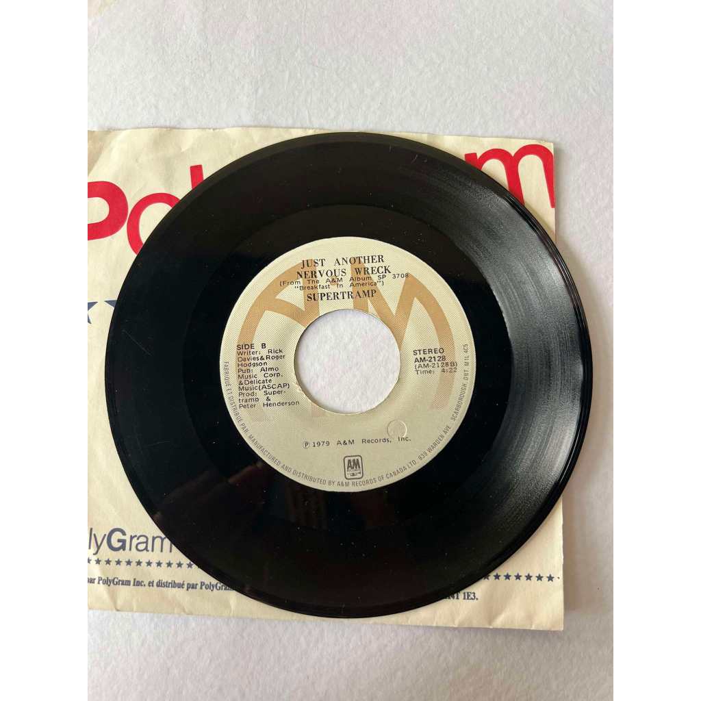 Supert Tramp - Just Another Nervous Wreck/Logical Song Vintage PLAKA 45rpm VG B27 | Shopee ...