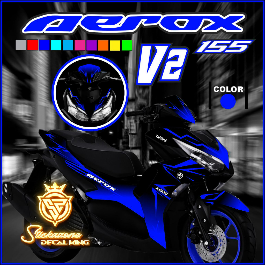 YAMAHA AEROX 155 V2 NEW GRADIENT DESIGN PRINTED LAMINATED STICKAZONE ...