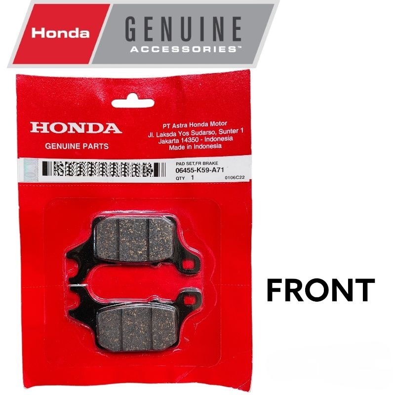 Front BRAKE PAD HONDA CLICK V2 125 / 150 06455-K59-A71 | Shopee Philippines