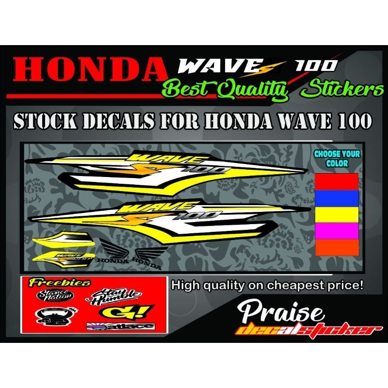 Honda ( Wave 100 S design ) stock decals | Shopee Philippines