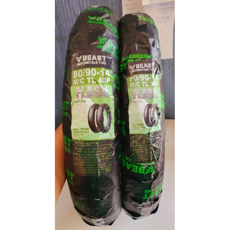 MIO STOCK TIRE PAIR| BEAST FLASH WITH FREE SEALANT AND PITO | Shopee ...