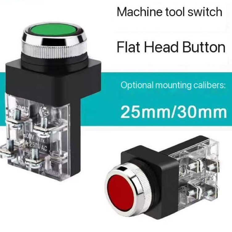 Flat Head Button Switch TBF-25 TBF-30 Reset Red Green Press The Stuck ...