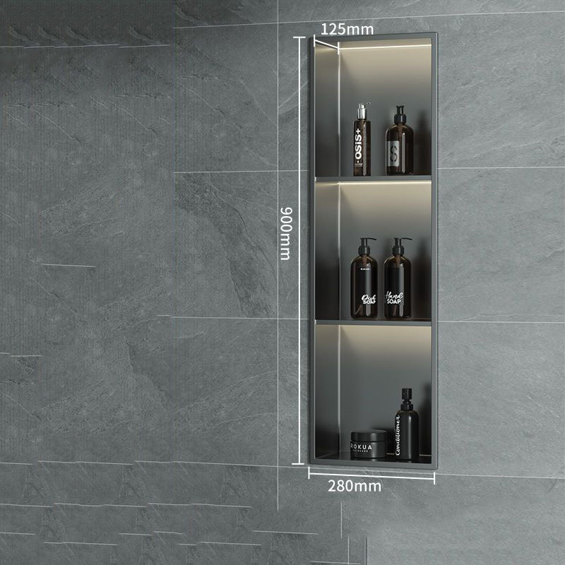Stainless steel bathroom embedded cabinet Multi story illuminated ...