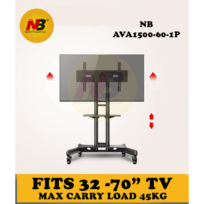 ORIGINAL NORTH BAYOU NB AVA1500-60-1P Multi-Functional Mobile TV Cart ...