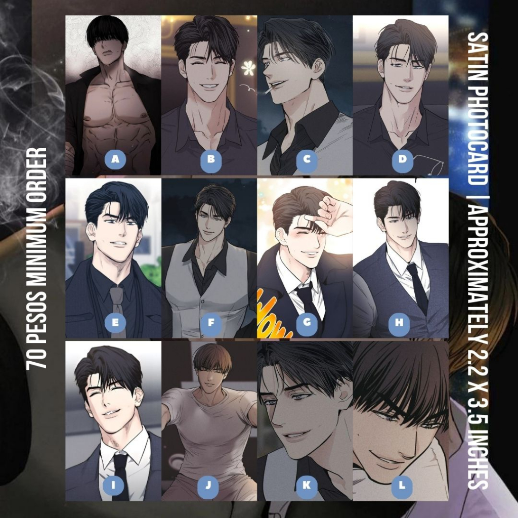 Payback BL Manhwa / Manhua Photocards #1 ( Waterproof and Scratchproof ...