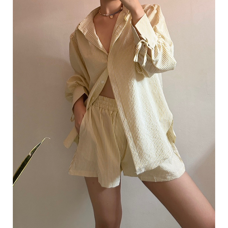 Phoebe striped coords set | Shopee Philippines
