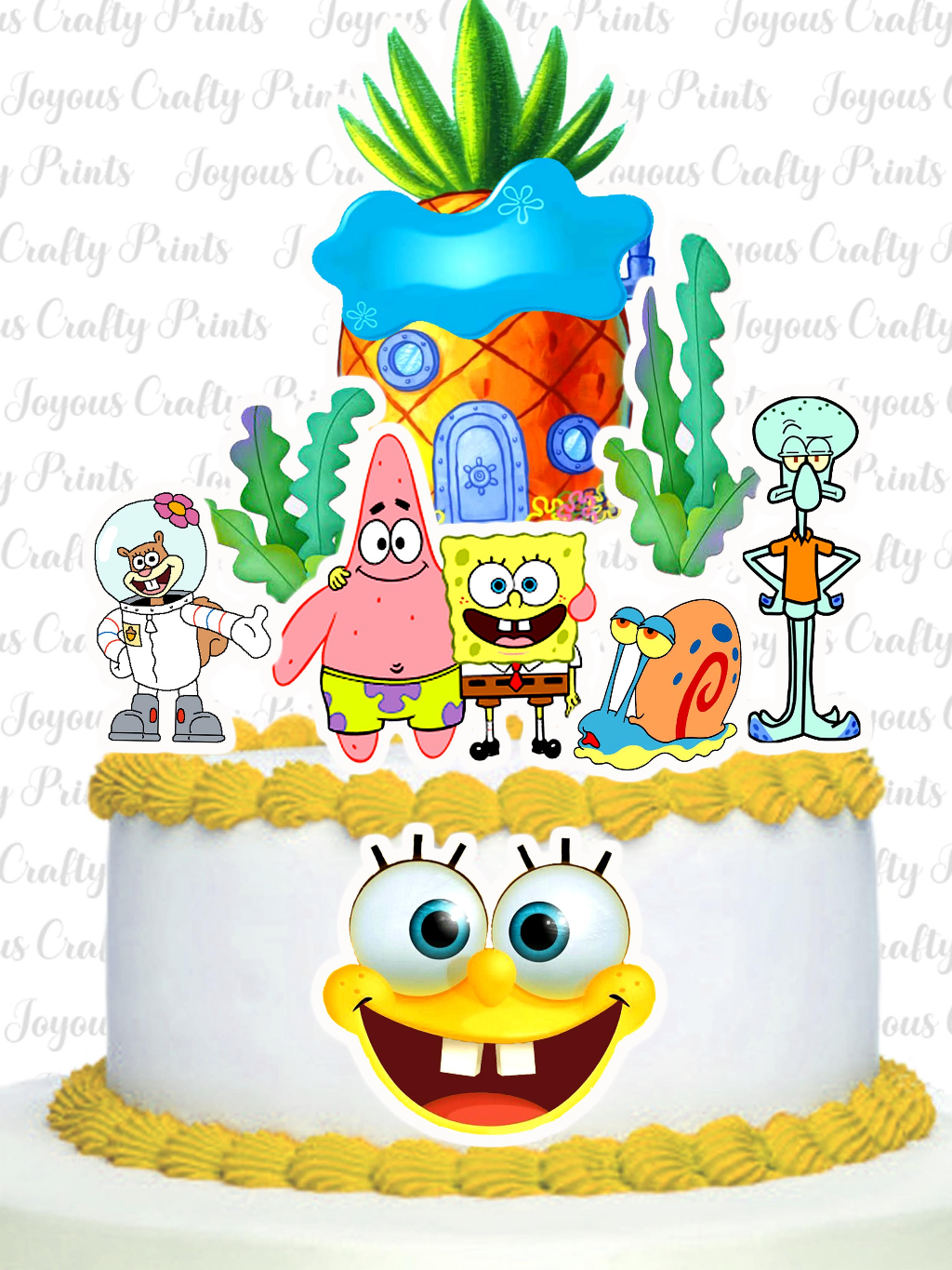 SPONGE BOB CAKE TOPPER PERSONALIZE WITH FREE NAME AND AGE | Shopee ...