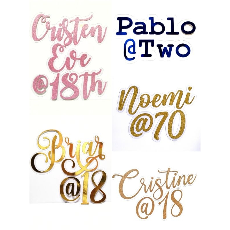 Personalized / Customized Cake Topper with Acetate Backing (Mirror or ...