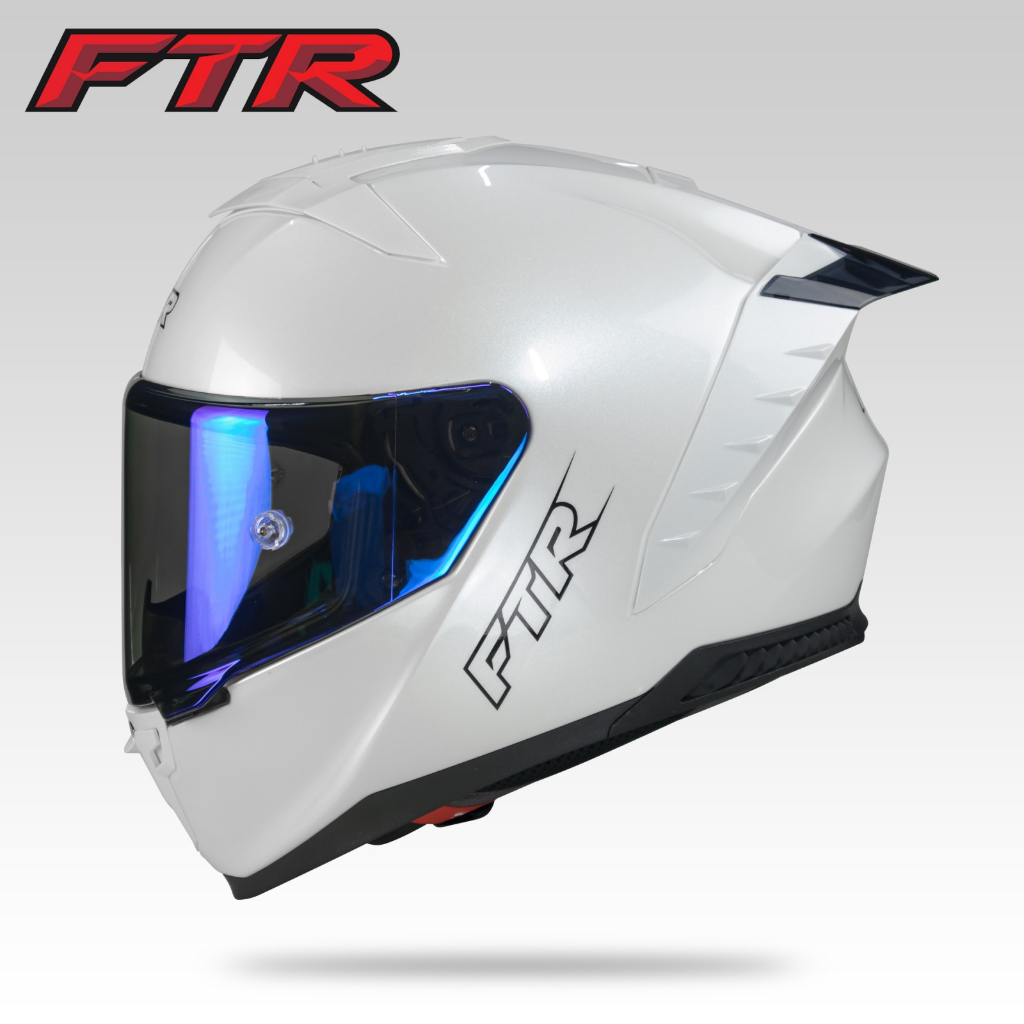 FTR Helmets Carbon Series - Carbon Fiber White Glossy Full Face Single ...
