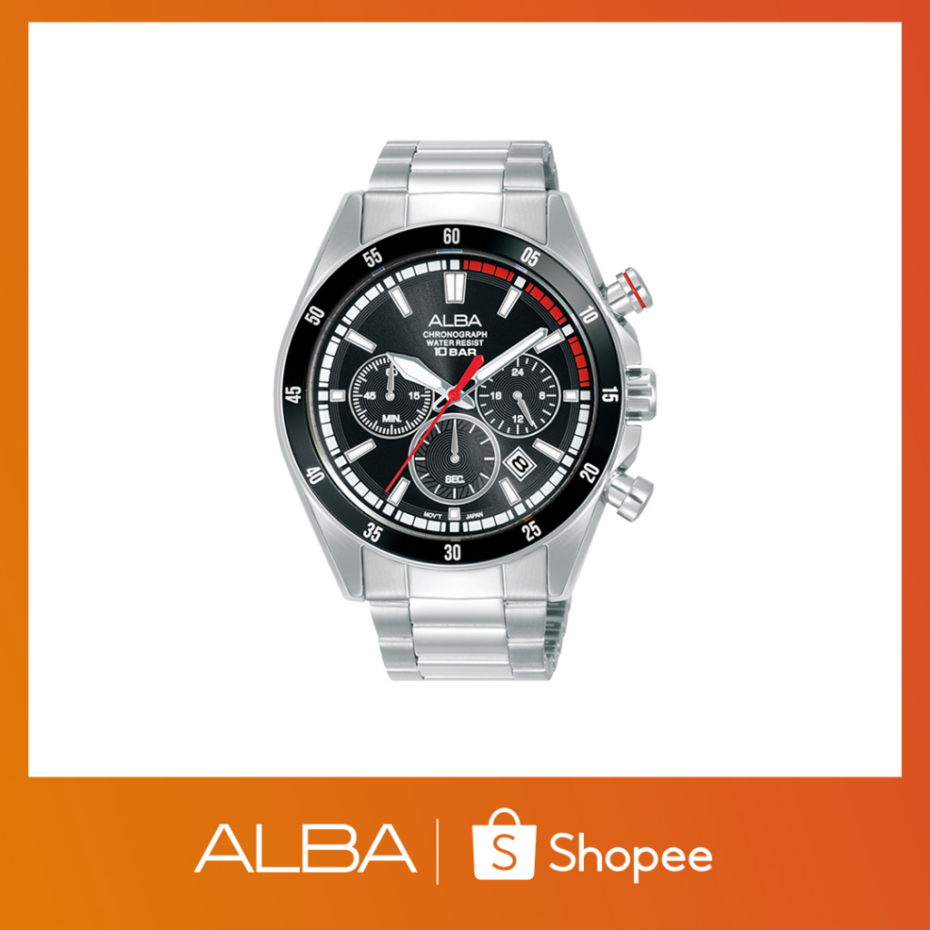ALBA Philippines AT3J29X1 Black Dial Stainless Steel Strap Men's ...