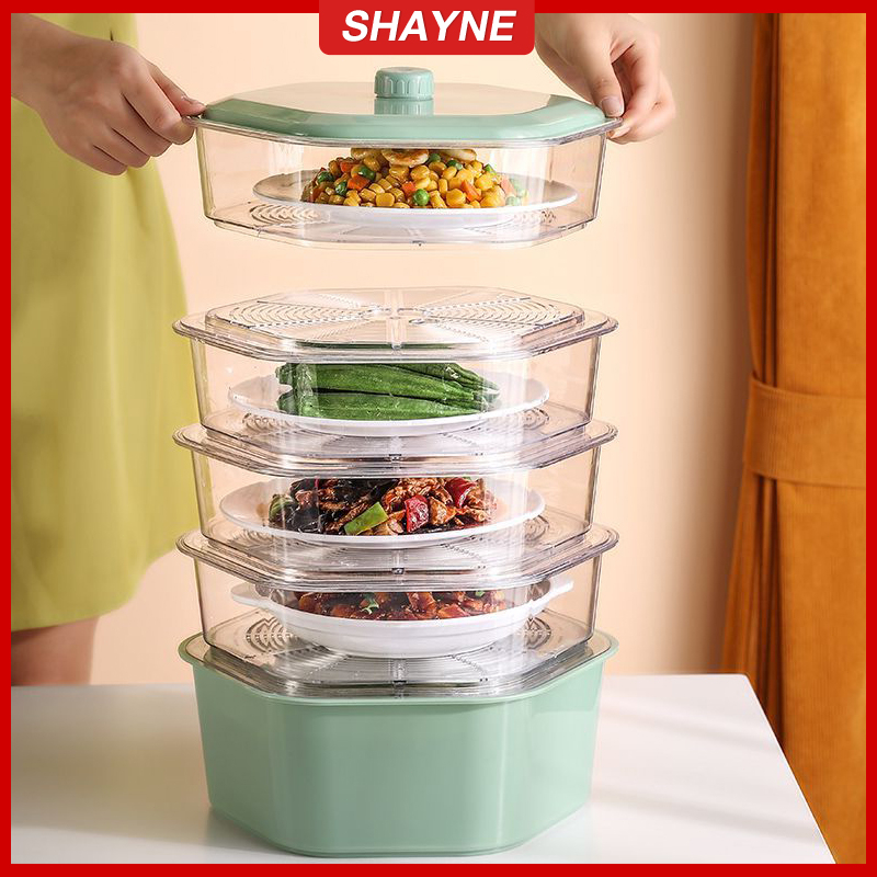 SHAYNE Stackable Food Storage Cover Keep warm Dust proof Food Keeper ...