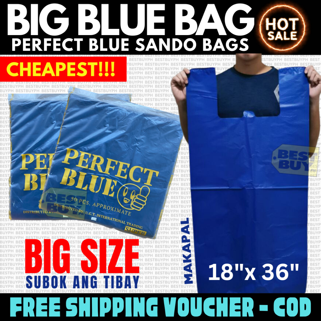 50pcs Perfect Blue Super Size Sando Bag - Cheapest! | Shopee Philippines