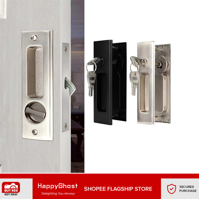 Lock Sliding Door Lock With Key Recessed Handle Invisible | Shopee ...