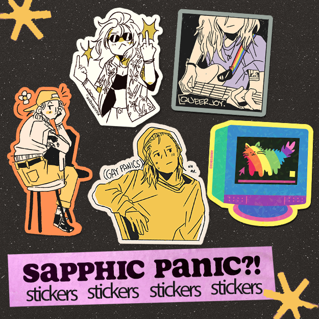Sapphic Panic?! Stickers | Tumbler and Laptop Stickers by sobs annix ...
