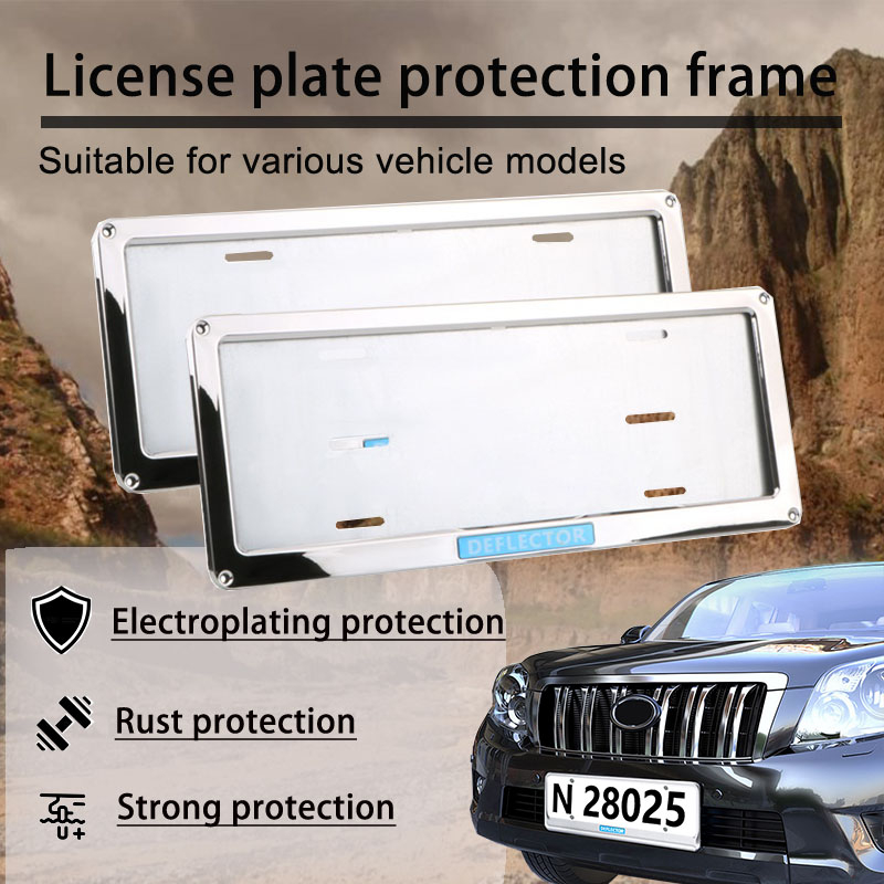 2PCS Car Plate Number Plating Blue Stainless Steel Car Plate Frame ...