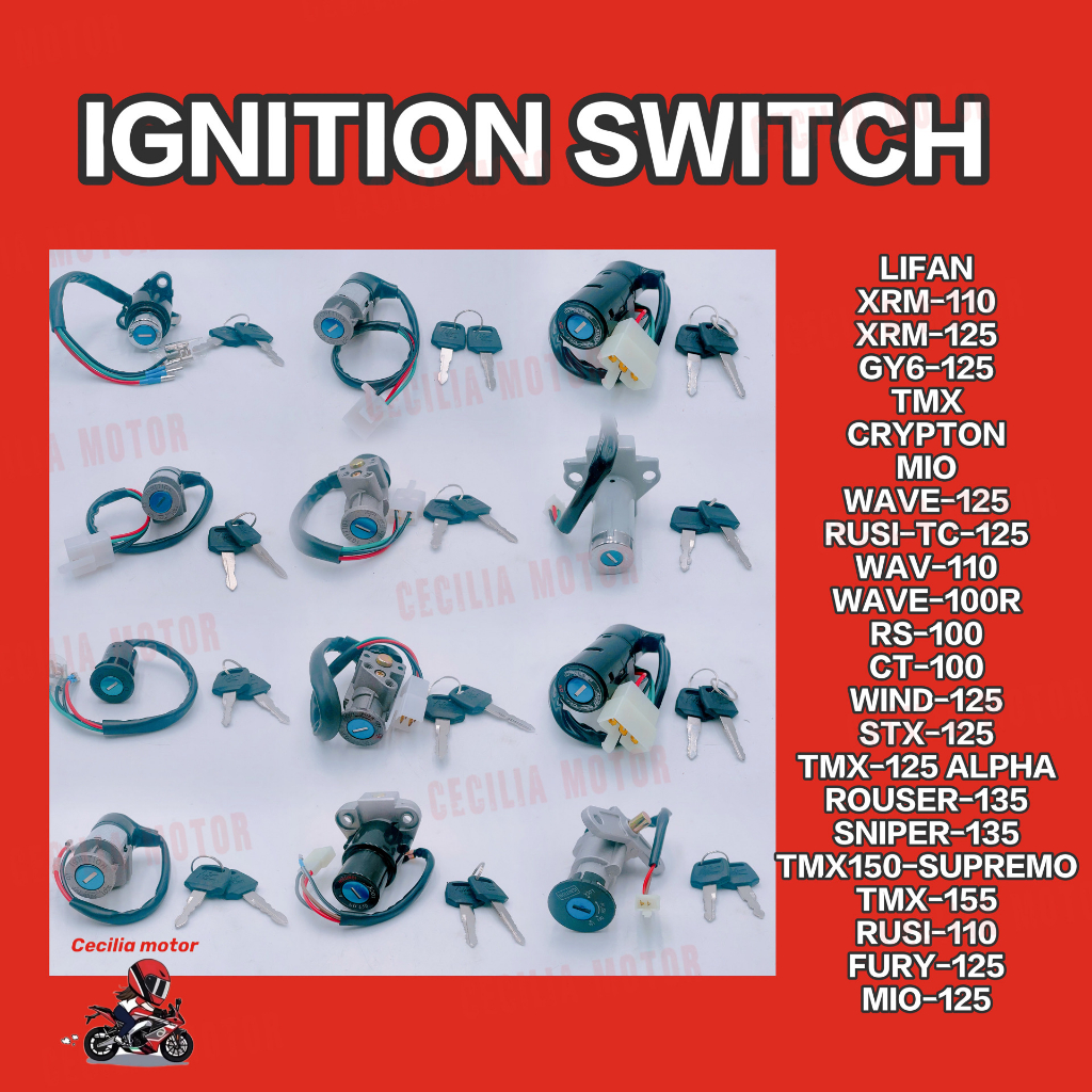 MOTORCYCLE PARTS IGNITION SWITCH FOR XRM/TMX/RAIDER150/WAVE125/RUSI150 ...