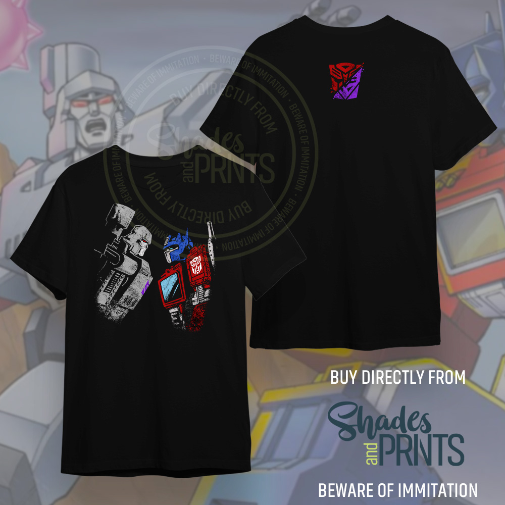 Megatron VS Optimus Autobots Decepticons Transformers Retro 80s ...