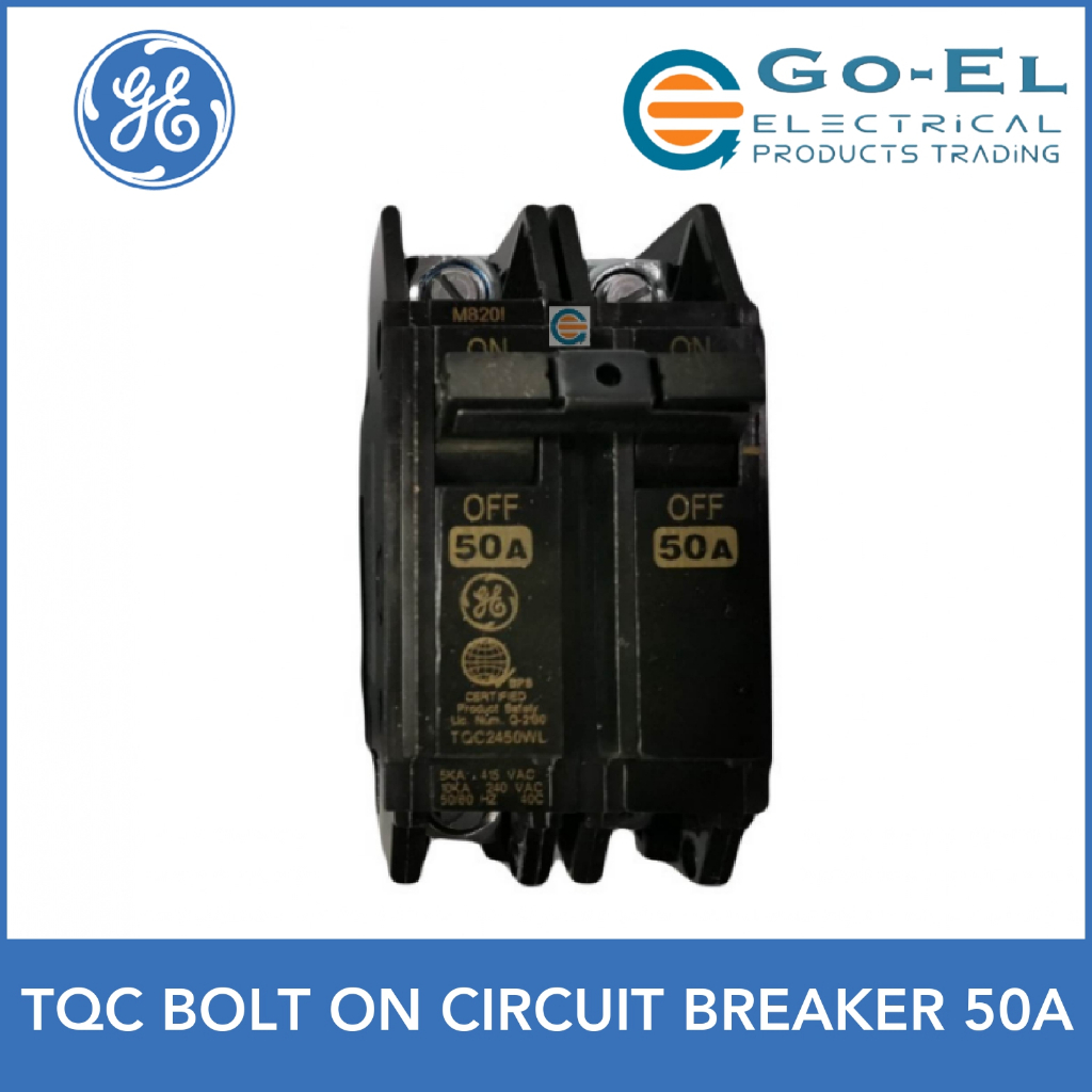 GE TQC Circuit Breaker Bolt-On 2 Pole (15A ~ 100A) | Shopee Philippines