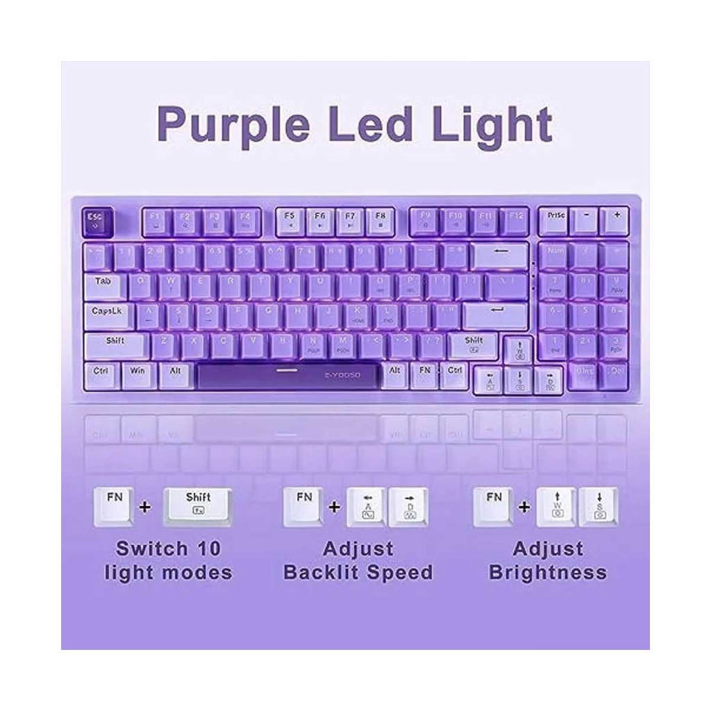 E-Yooso Z-94 Single Light 94-Keys Hot-Swappable Wired Mechanical ...