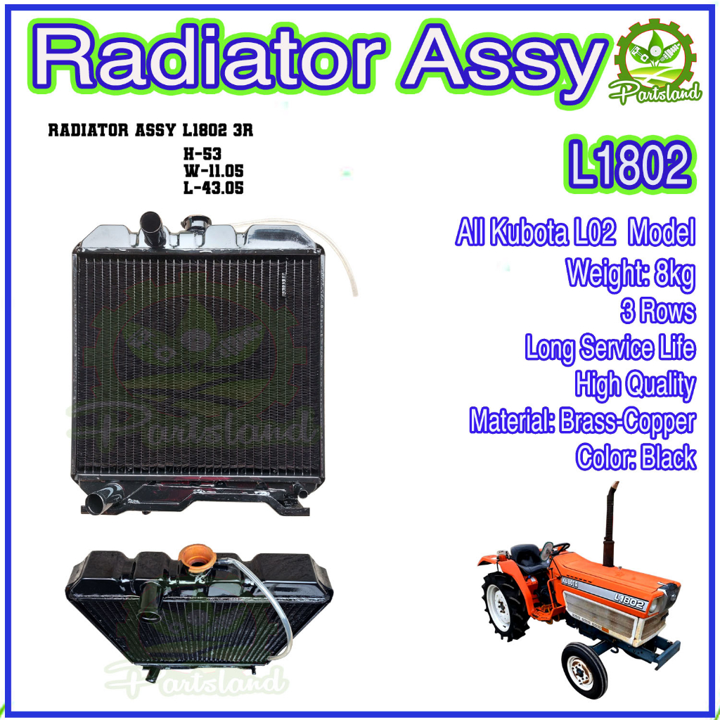 Radiator Assy for L1802 and All Model Of Kubota L02 3R 3ROWS | Shopee ...