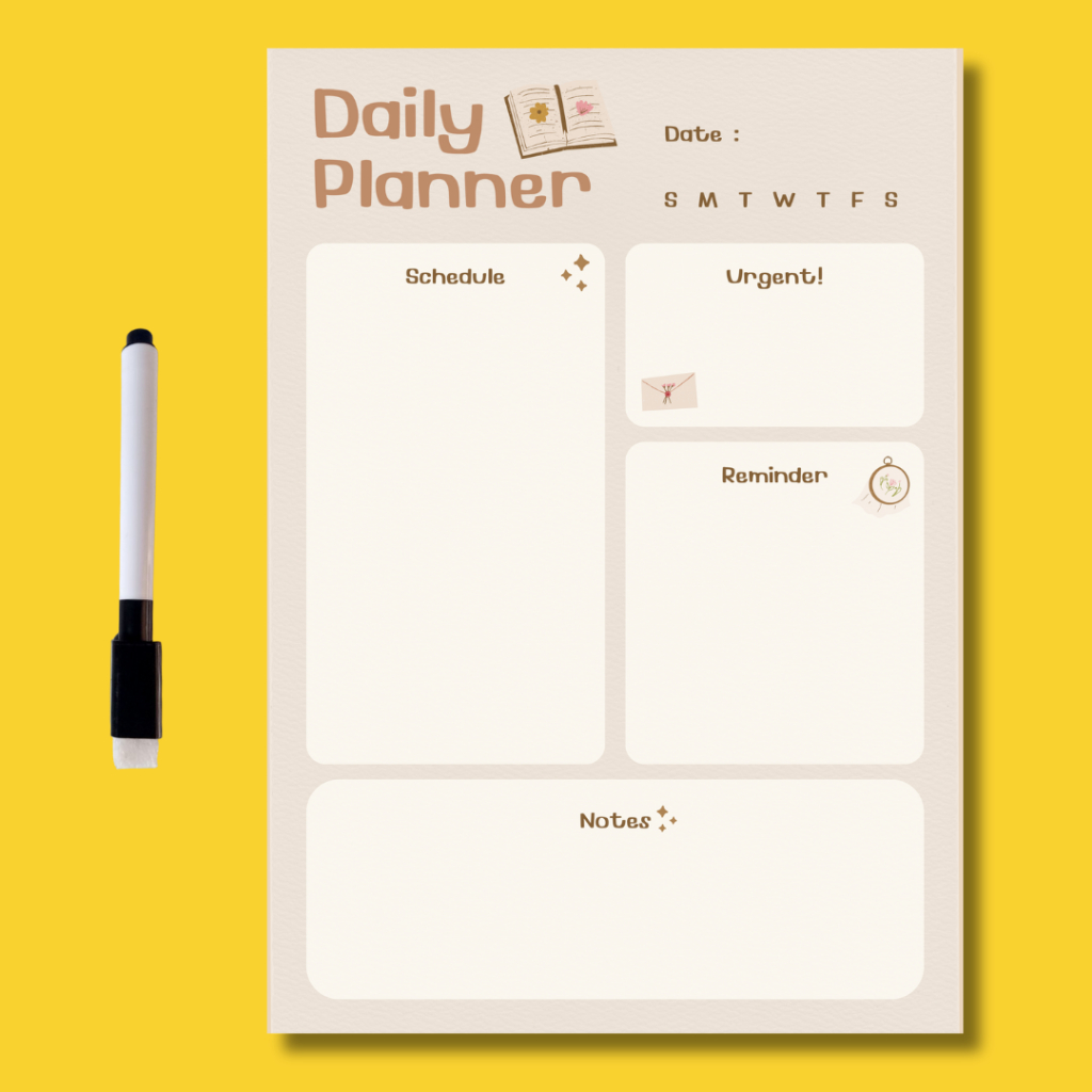 Daily Planner Board Schedule Magnetic Organizer Chart Ref Laminated A4 ...