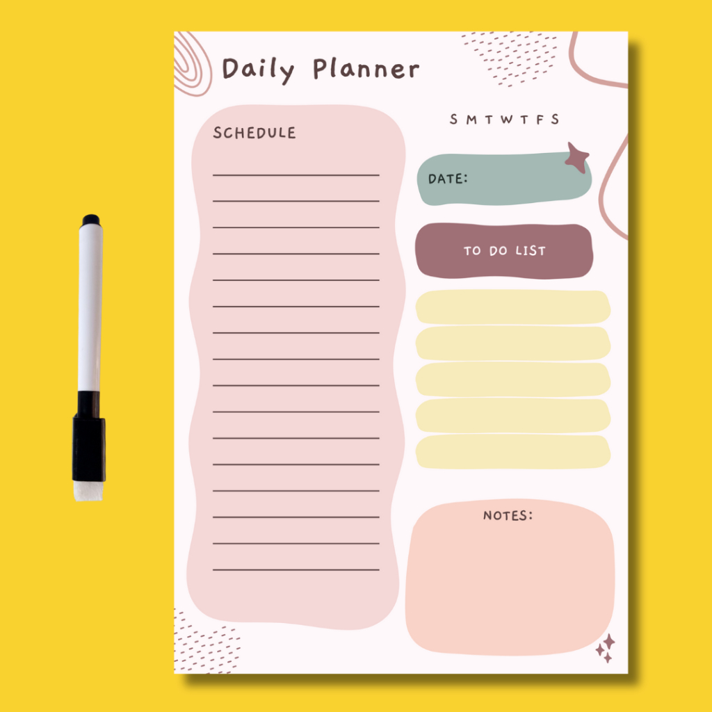 Daily Planner Board Schedule Magnetic Organizer Chart Ref Laminated A4 ...