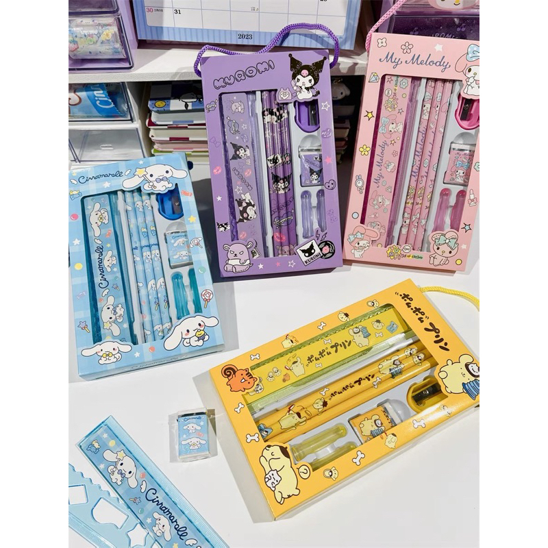 Cartoon Theme Stationery Set Student Children's Eraser Sharpener Pencil ...