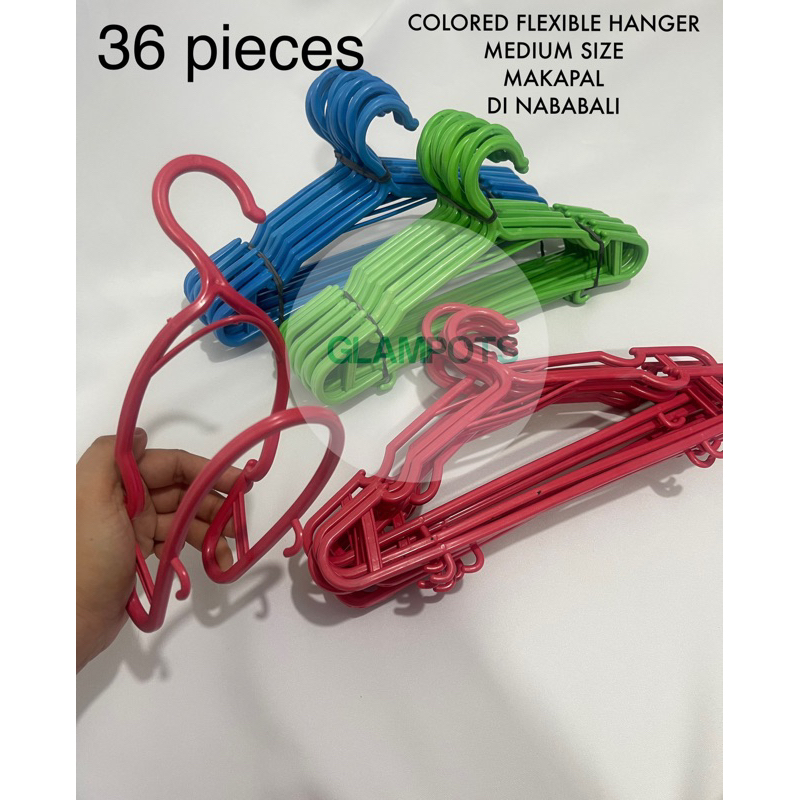 36pcs (3dozen) FLEXIBLE HANGER COLORED‼️RANDOM COLOR ONLY‼️MAKAPAL ...