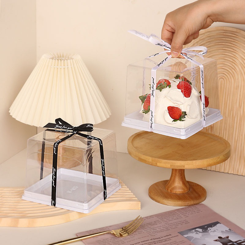 5-10pcs 4-5” White Square Dome Cake Dome Cake Packaging Cake Box ...