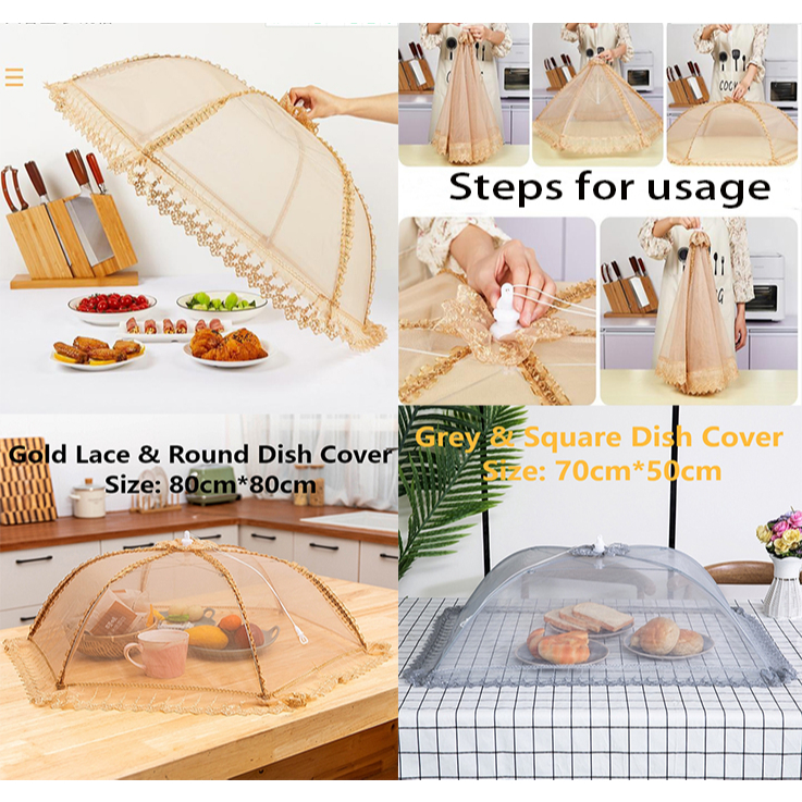 Food Cover Foldable/Collapsible Pop Up Food Net Cover/Table Food Cover ...