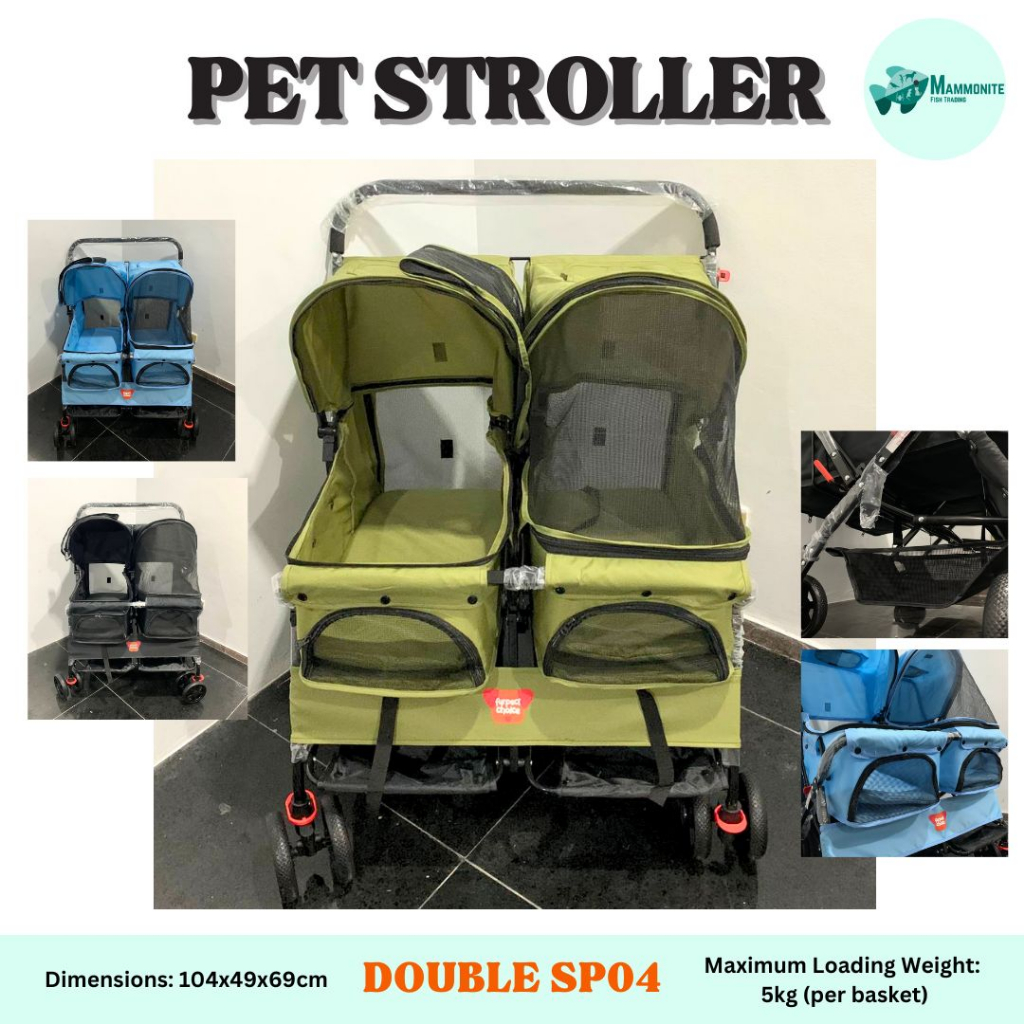 SilverPet Portable Foldable Dog Pet Stroller Double Pet Stroller SP04 ...