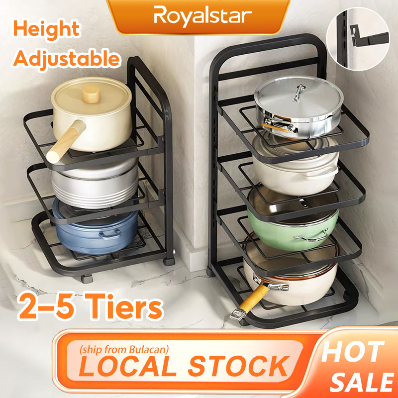 ROYALSTAR 2-5 Tiers Kitchen Pan Organizer Rack Under Sink Countertop ...