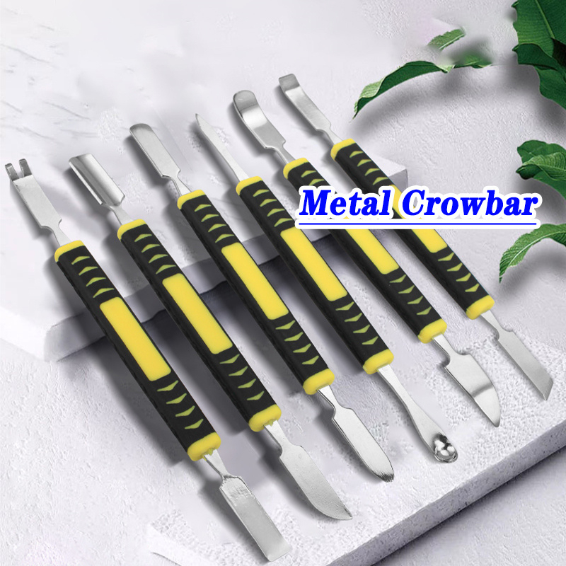 6 Pcs/Set Metal Crowbar Steel Pry Disassemble Tool Diy Phone Pcb Screen ...