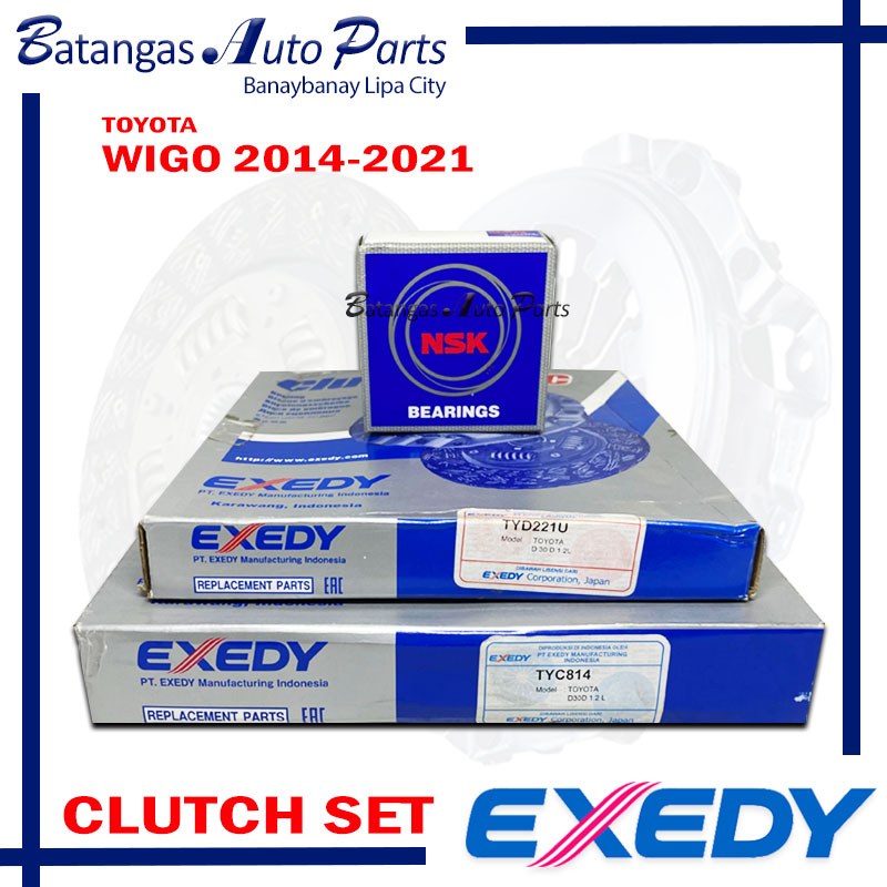 GENUINE EXEDY CLUTCH SET TOYOTA WIGO 2014-2021 (CLUTCH COVER/CLUTCH DISC/RELEASE BEARING ...
