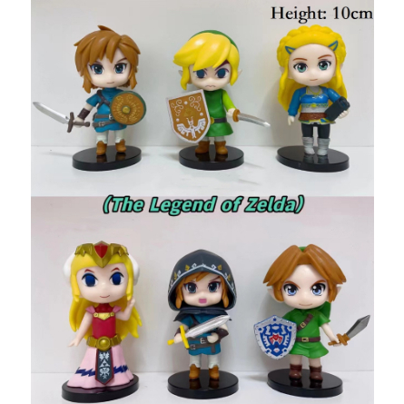 The Legend of Zelda Link Princess Zelda Set of 6 Model Dolls Toys ...