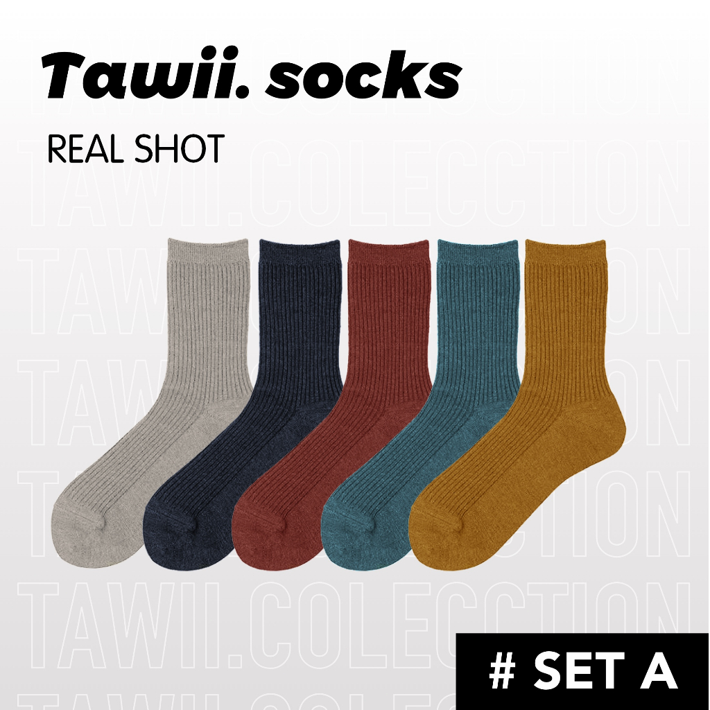 Tawii Socks unisex 100% cotton sport socks Japanese plain multiple ...