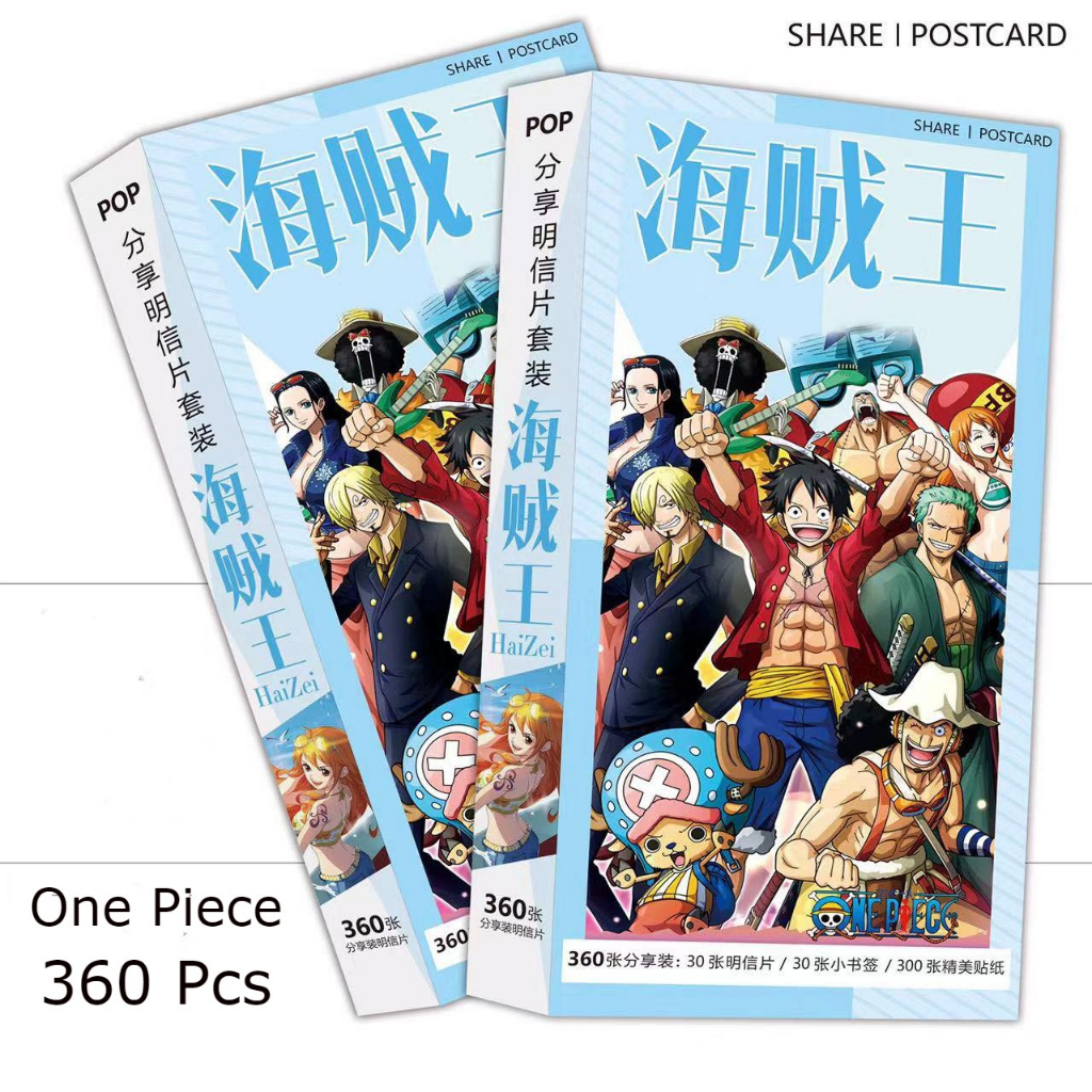 ONE PIECE 360 PIECES Postcards, Bookmarks, Stickers Set | Shopee ...