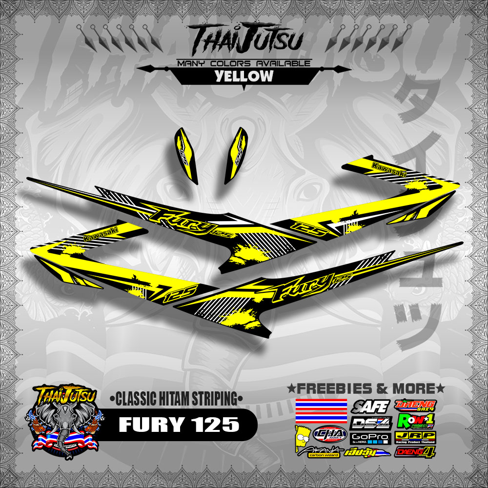 FURY 125 DECALS ( CLASSIC HITAM STRIPING )【ThaijutsuStickers】 | Shopee ...