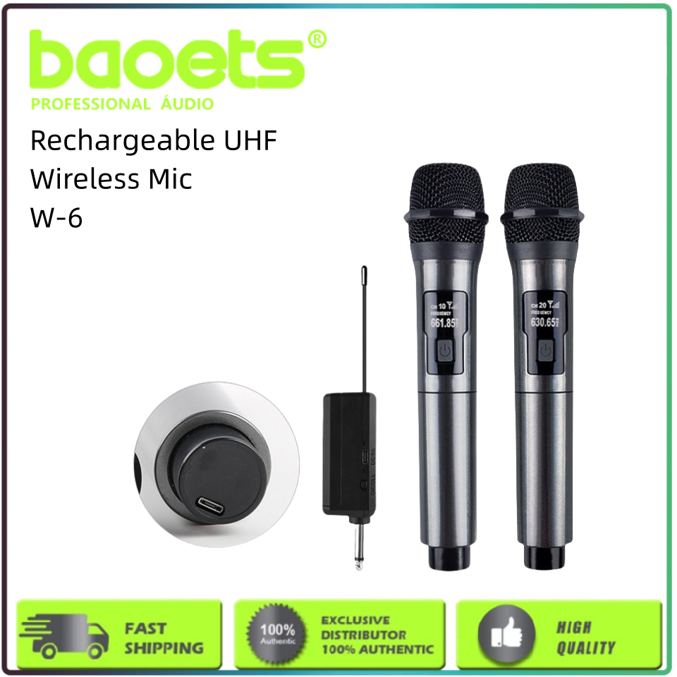 Universal Wireless Microphone UHF Handheld Rechargeable Wireless Mic ...