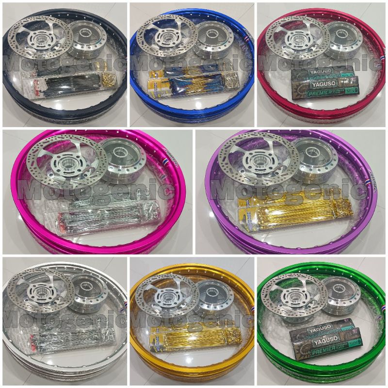 Rimset Xrm110/Rs125carb/Wave100/125 (drum rear) (bowl disc front ...