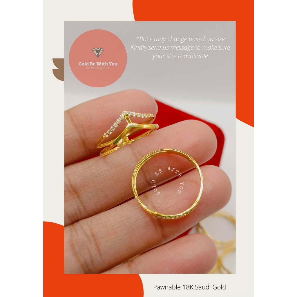 Pawnable 18k Saudi Gold SP Twin Wishbone Ring | Shopee Philippines