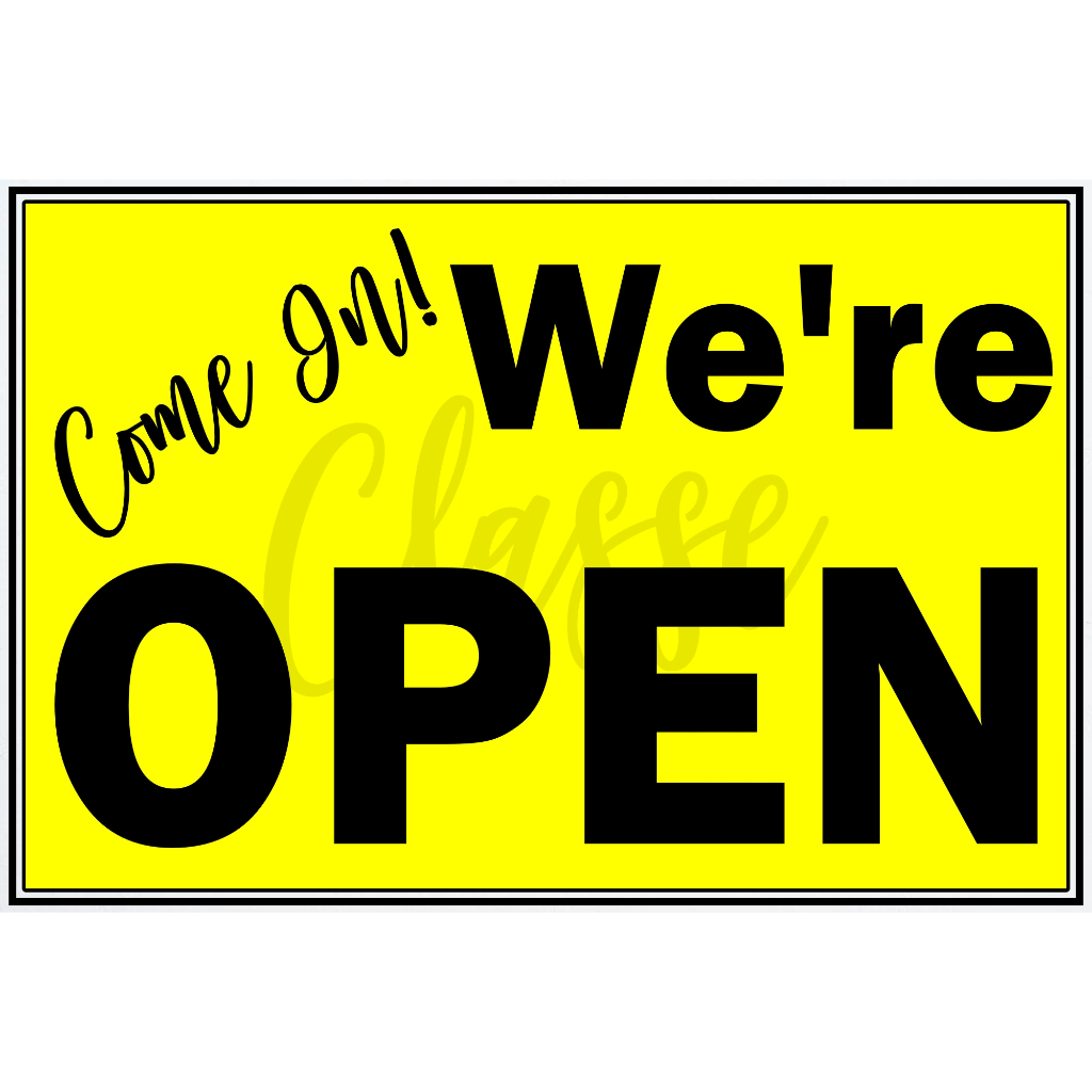 LAMINATED OPEN / CLOSE SIGNAGES A4 SIZE 180GSM PAPER Open/Close ...