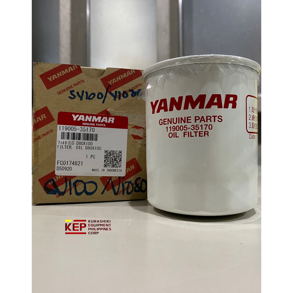 Yanmar Oil Filter 119005-35170 for VIO80/SV100 Excavators | Shopee ...
