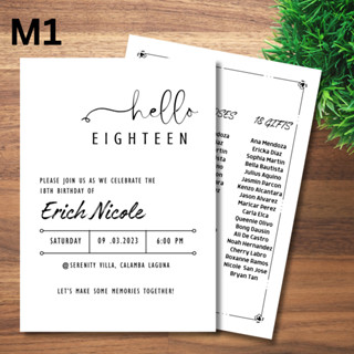 Minimalist Birthday Invitation Card | Debut | 18th Birthday Customized ...