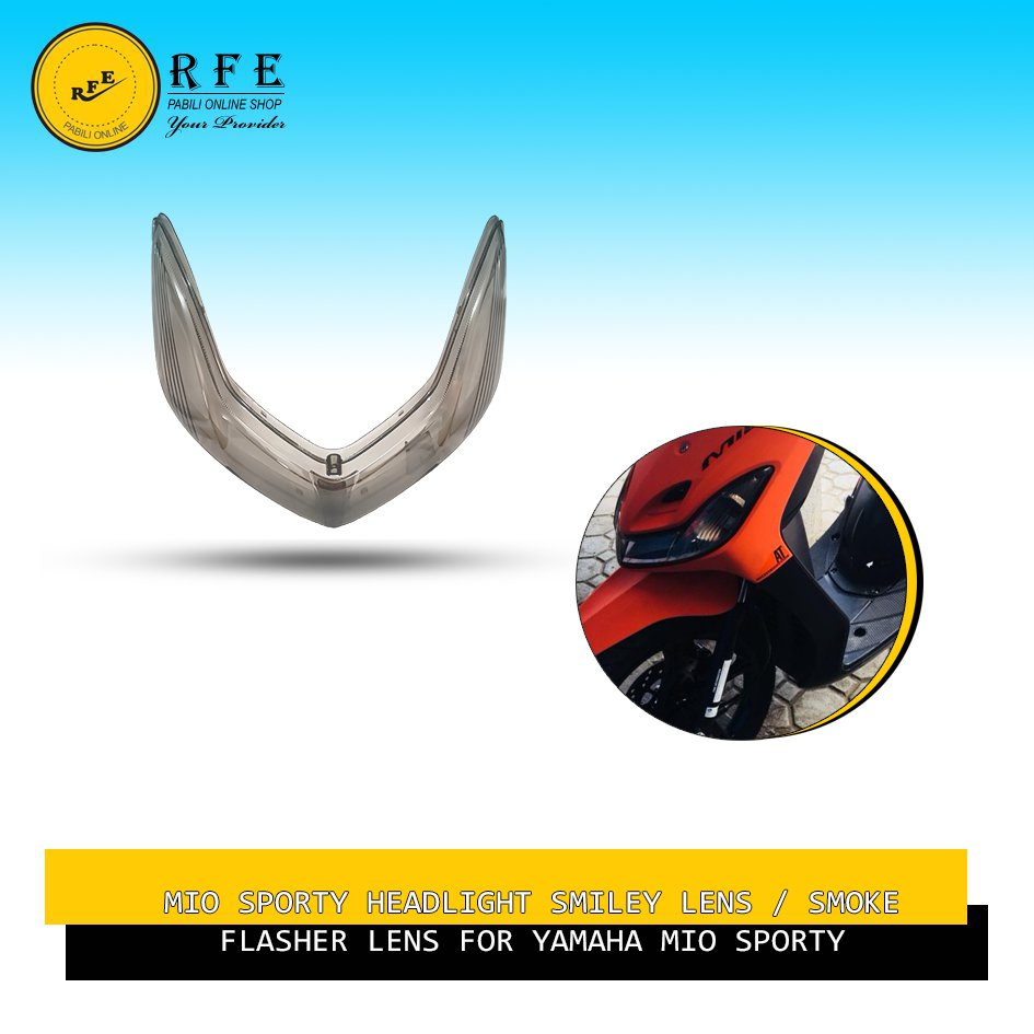 MIO SPORTY HEADLIGHT SMILEY LENS / SMOKE FLASHER LENS FOR YAMAHA MIO ...