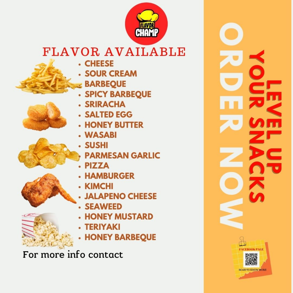 CHEESE, BARBEQUE, SOUR AND CREAM FLAVOR POWDER FOR POPCORN, FRENCHFRIES ...