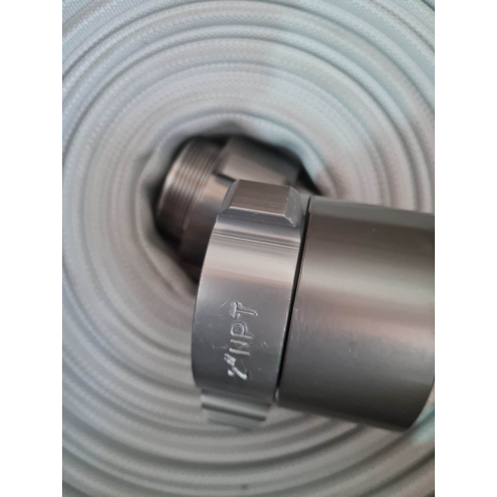 WATER PUMP HOSE 2'' x 100FT Alloy Coupling 50mm SINGLE Jacket 2inches ...