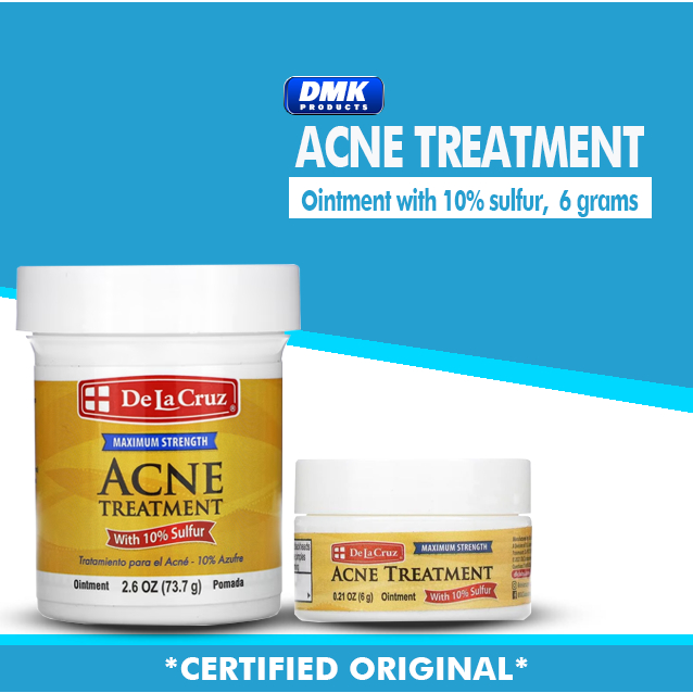 De La Cruz, Acne Treatment Ointment with 10% Sulfur, Maximum Strength ...