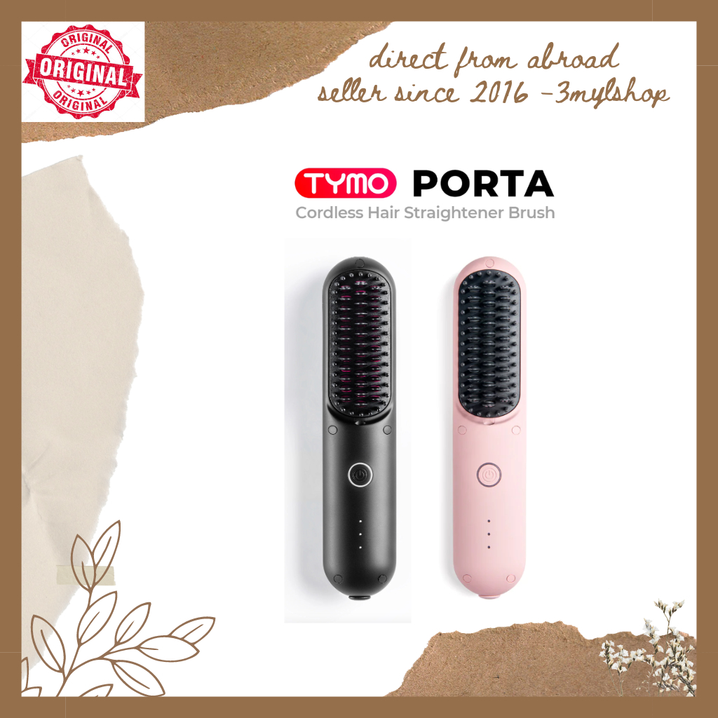(Original)TYMO Porta Cordless Hair Straightener Brush, Portable Brush w/ Negative Ion | Shopee ...